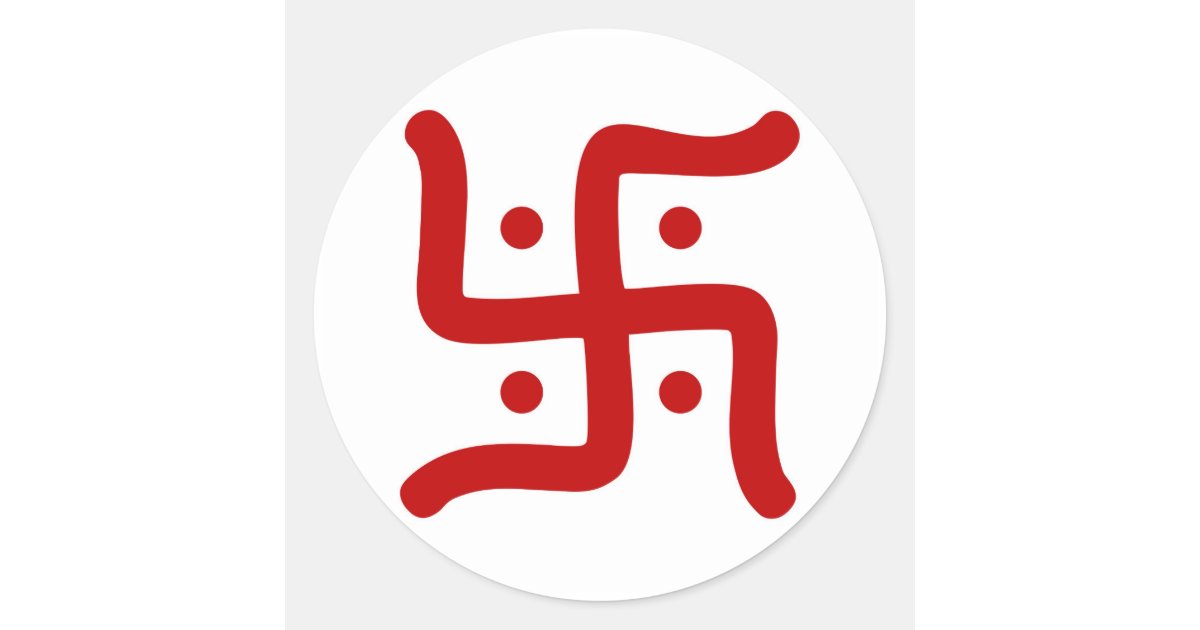indian traditional hindu swastika symbol religion classic round sticker ...