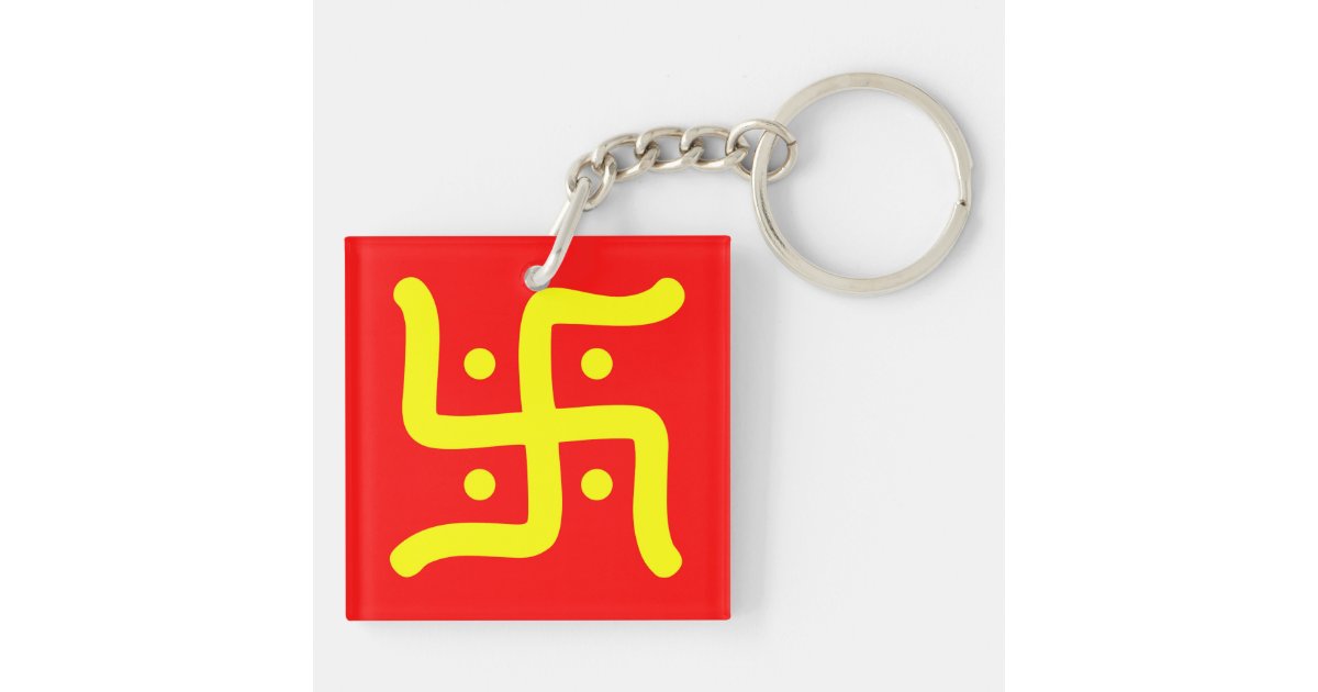 indian traditional hindu swastika symbol religion keychain | Zazzle