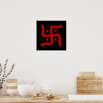 indian traditional hindu swastika symbol religion poster | Zazzle