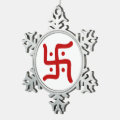 indian traditional hindu swastika symbol religion snowflake pewter ...
