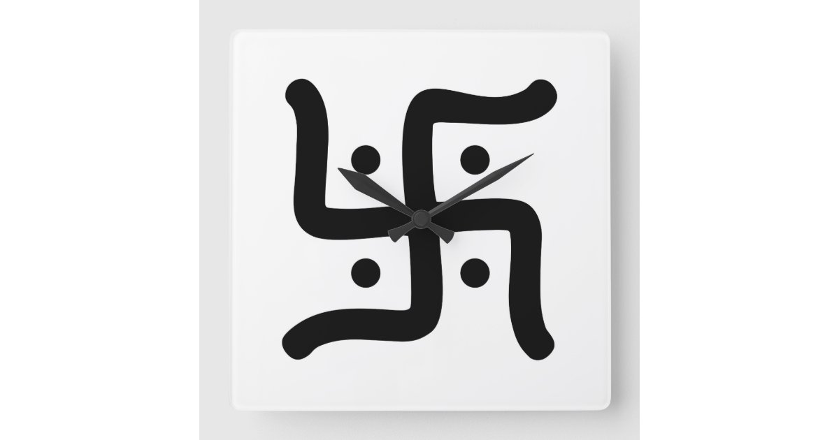 indian traditional hindu swastika symbol religion square wall clock ...