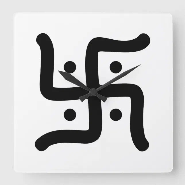 indian traditional hindu swastika symbol religion square wall clock ...