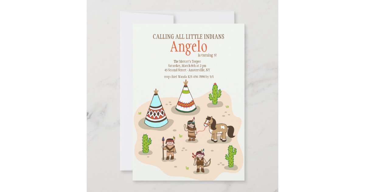 Indian Village Invitation | Zazzle