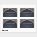 Indian Wedding Address Labels, Blue and Gold Rectangular Sticker | Zazzle