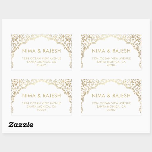Indian Wedding Address Labels, Wedding Stickers | Zazzle