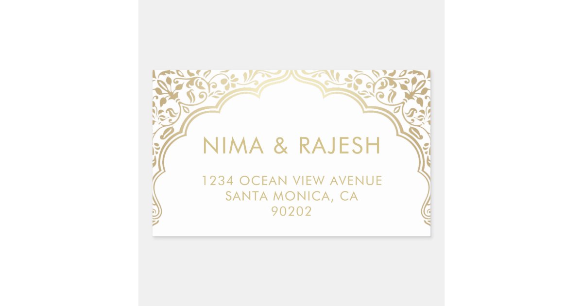 Indian Wedding Address Labels, Wedding Stickers | Zazzle