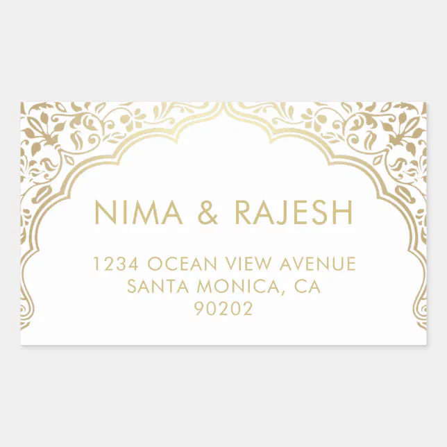 Indian Wedding Address Labels, Wedding Stickers | Zazzle
