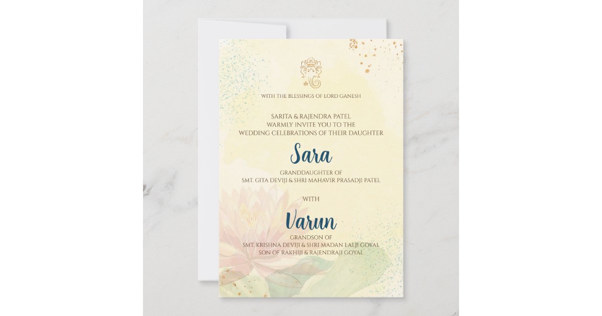 Indian wedding card Digital Hindu Wedding card | Zazzle