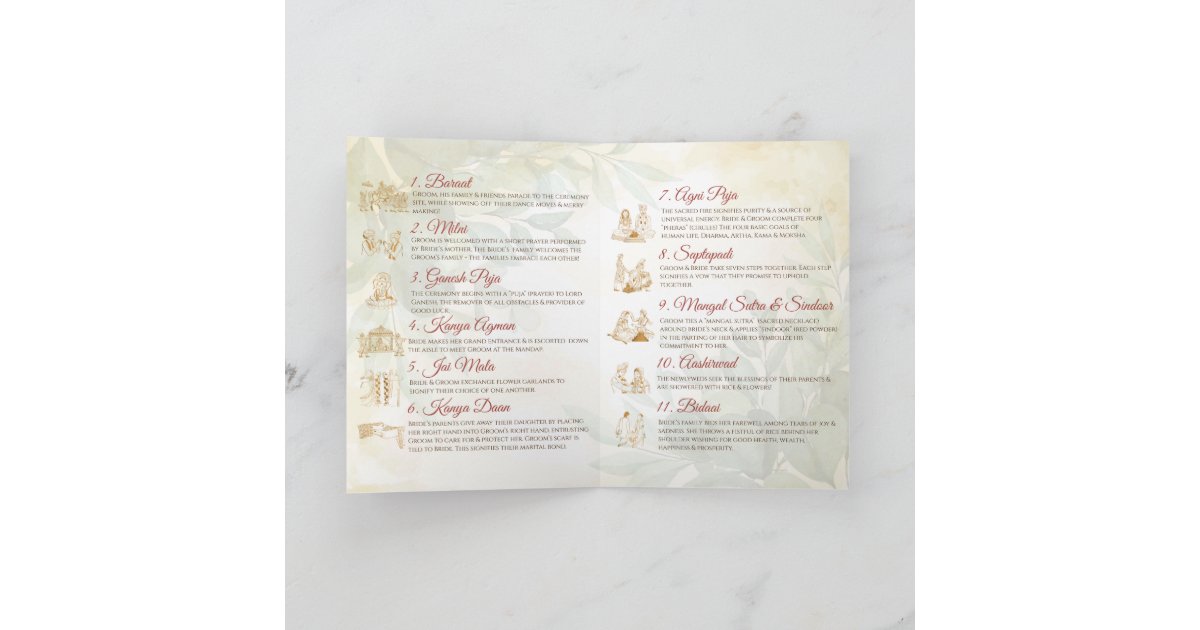 Indian Wedding ceremony guide Program | Zazzle