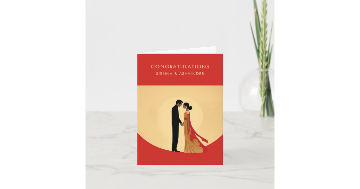 Indian Wedding Congratulations Card | Zazzle
