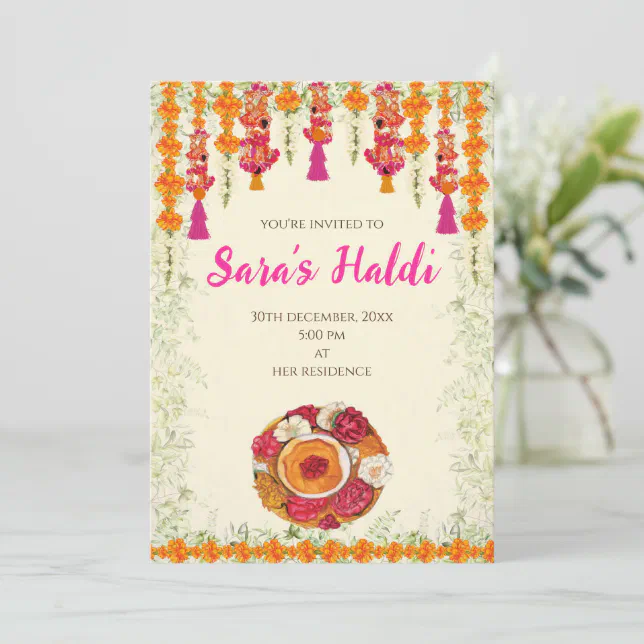 Indian wedding Haldi ceremony invitations | Zazzle