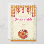 Indian wedding Haldi ceremony invitations | Zazzle