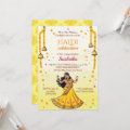 Indian wedding Haldi pithi bride cartoon Invitation | Zazzle