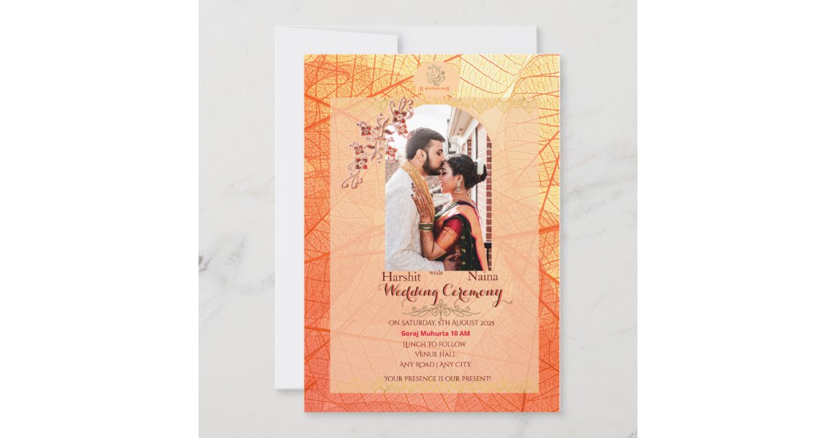 Indian wedding Invitation with QR code | Zazzle