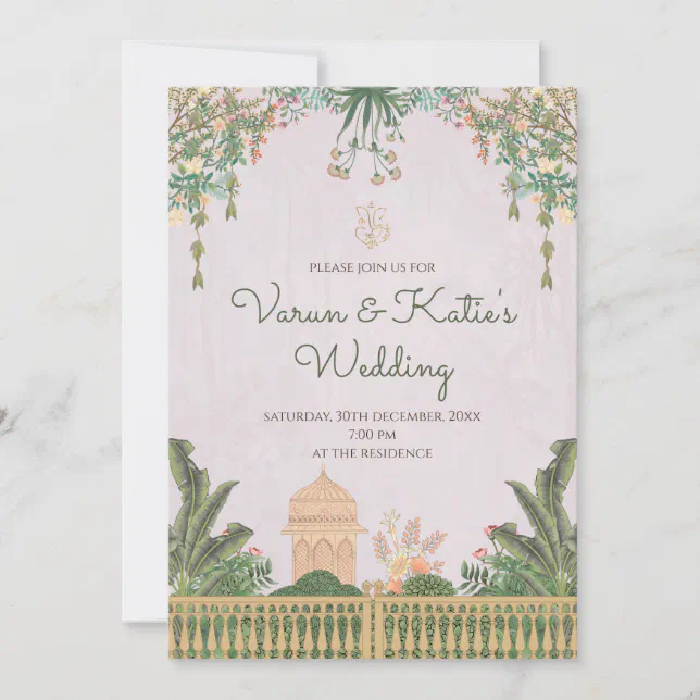 Indian Wedding invite as Digital Desi Wedding card | Zazzle