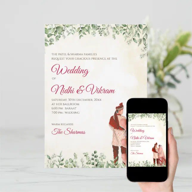 Indian wedding invites & Hindu wedding cards | Zazzle