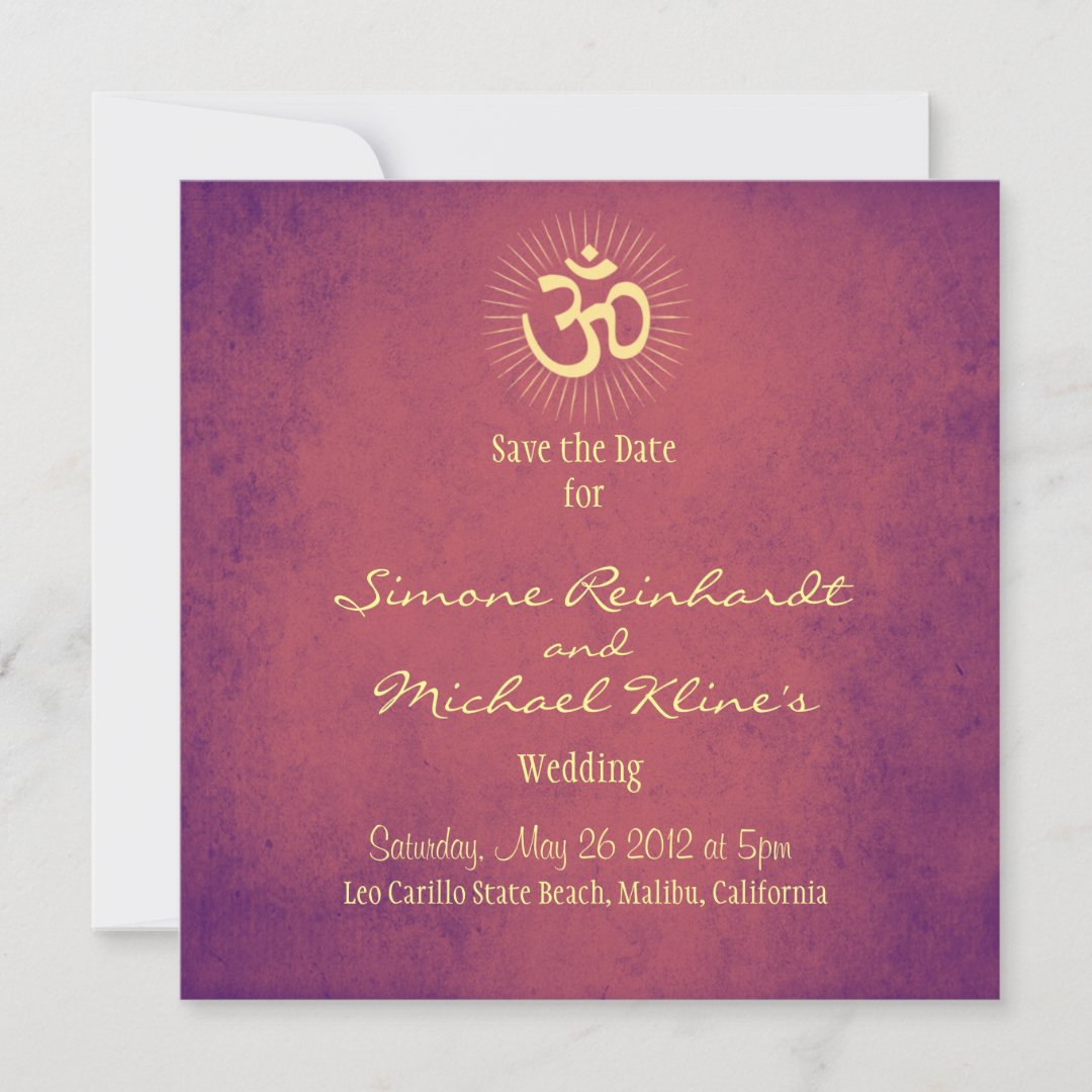Indian Wedding, OM, Save the Date Hindu Wedding | Zazzle