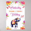 Indian wedding ornate elephant welcome sign | Zazzle