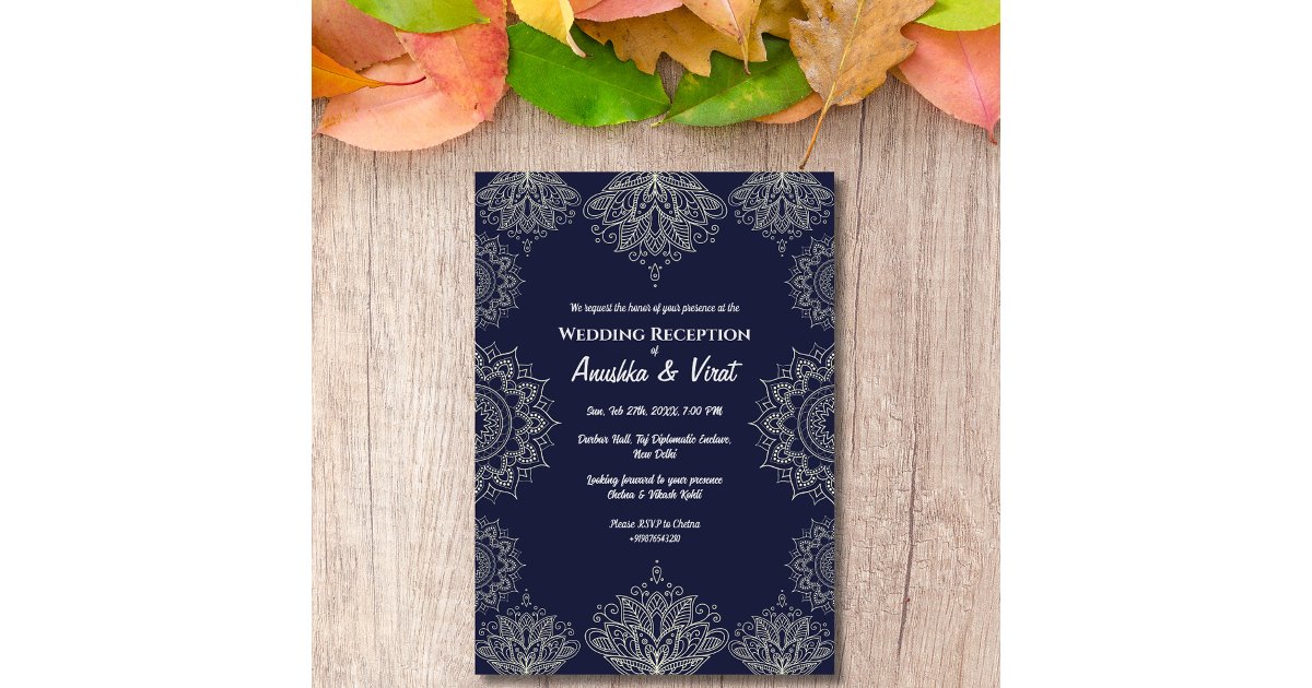 Indian Wedding Reception Invitation | Zazzle