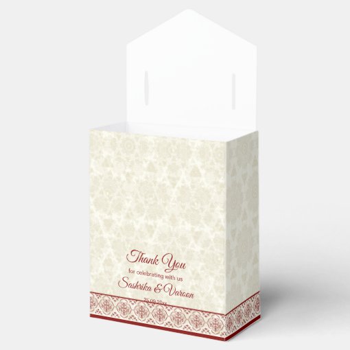 Indian wedding traditional maroon mandala pattern favor boxes | Zazzle