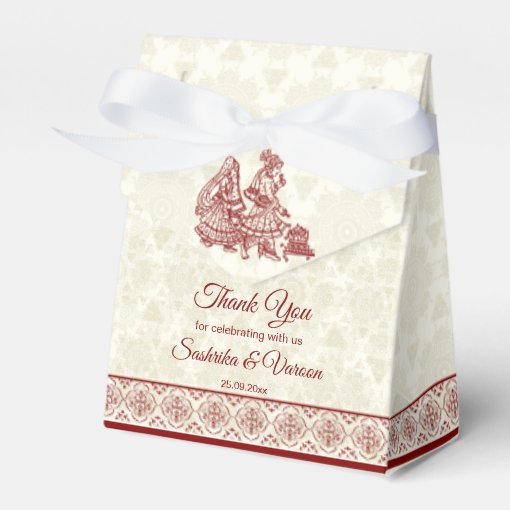 Indian wedding traditional maroon mandala pattern favor boxes | Zazzle