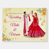 Indian wedding welcome poster & Hindu welcome sign | Zazzle