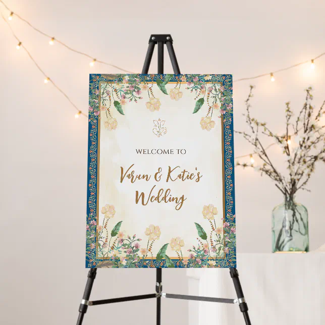 Indian Wedding Welcome sign & Hindu Wedding signs | Zazzle