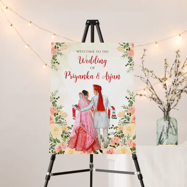 Indian wedding welcome sign & Indian posters | Zazzle