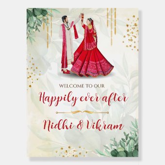 Indian welcome board as Hindu ceremony sign | Zazzle