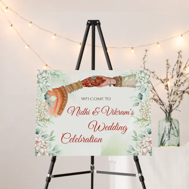 Indian welcome board & Hindu wedding board | Zazzle