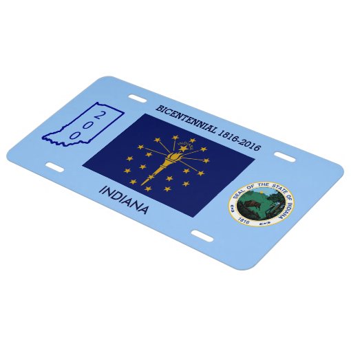 Indiana Bicentennial Custom Front License Plate | Zazzle