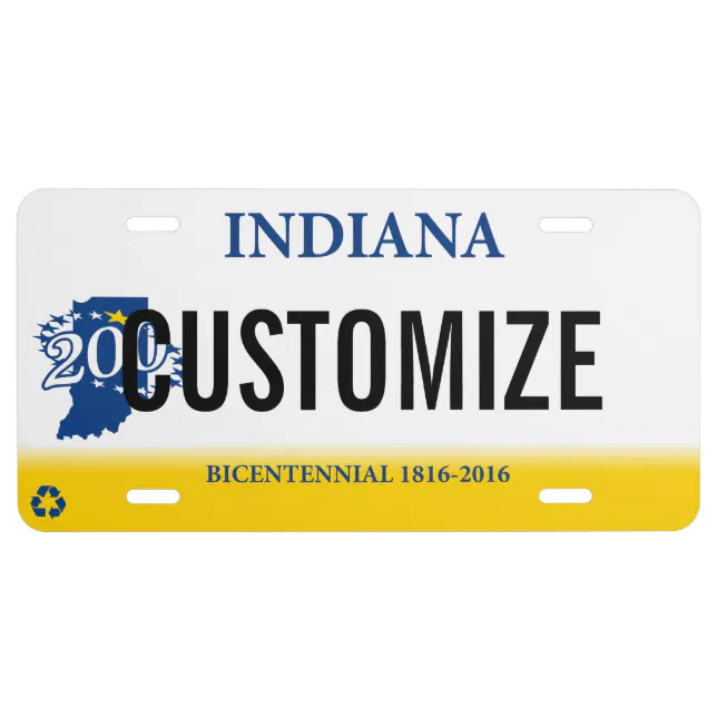 Indiana Custom License Plate | Zazzle
