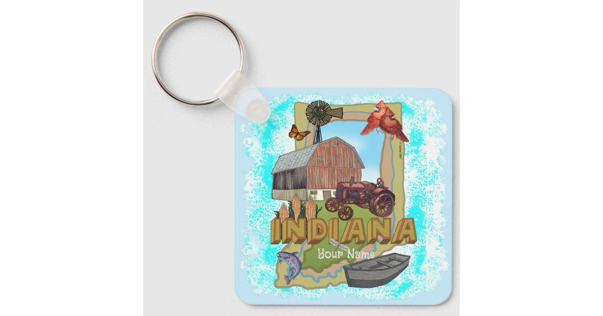 Indiana custom name keychain | Zazzle