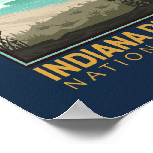 Indiana Dunes National Park Vintage Emblem Poster | Zazzle