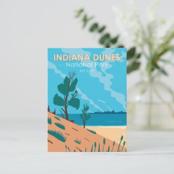Indiana Dunes National Park Vintage Postcard | Zazzle