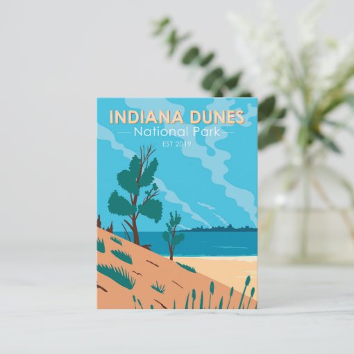 Indiana Dunes National Park Vintage Postcard | Zazzle