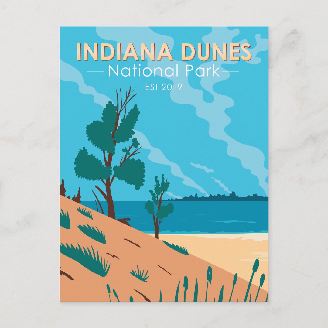 Indiana Dunes National Park Vintage Postcard | Zazzle