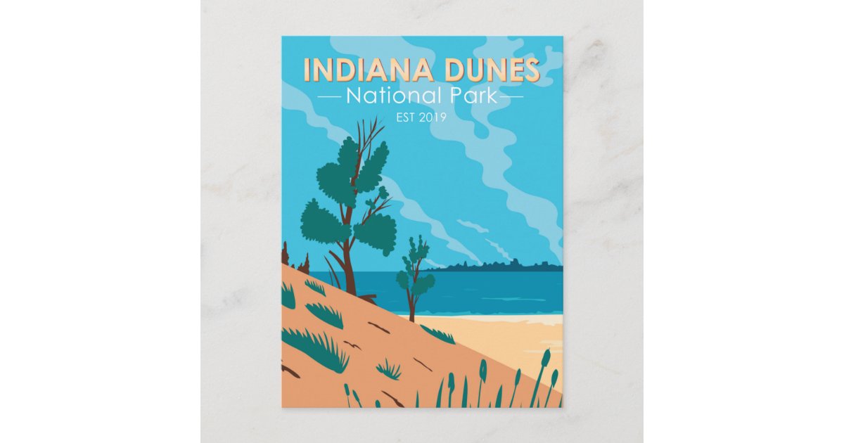 Indiana Dunes National Park Vintage Postcard | Zazzle