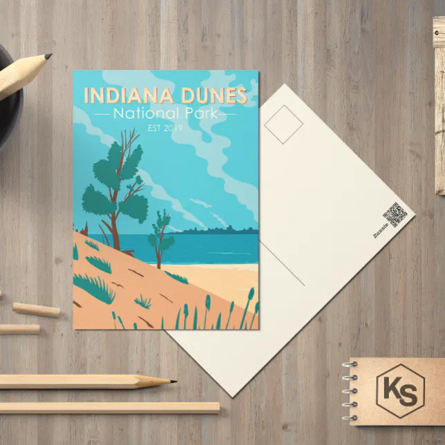 Indiana Dunes National Park Vintage Postcard | Zazzle