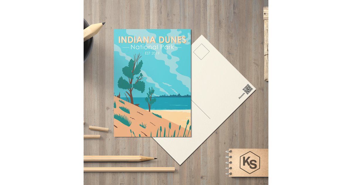 Indiana Dunes National Park Vintage Postcard | Zazzle