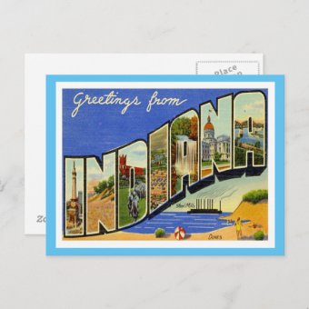 Indiana Greetings From US States Postcard | Zazzle