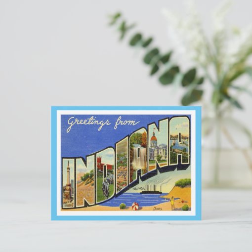 Indiana Greetings From US States Postcard | Zazzle