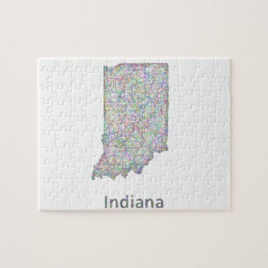 Indiana map jigsaw puzzle | Zazzle.com