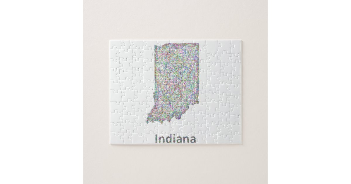 Indiana map jigsaw puzzle | Zazzle