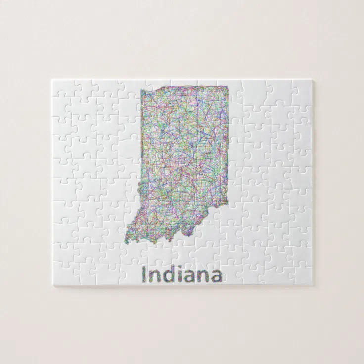 Indiana map jigsaw puzzle | Zazzle