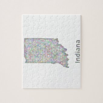 Indiana map jigsaw puzzle | Zazzle