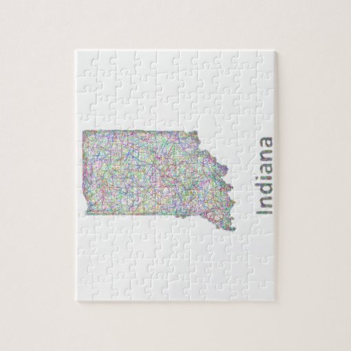 Indiana map jigsaw puzzle | Zazzle