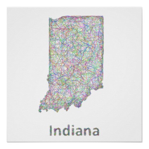 Indiana map poster | Zazzle