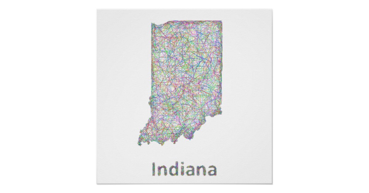 Indiana map poster | Zazzle