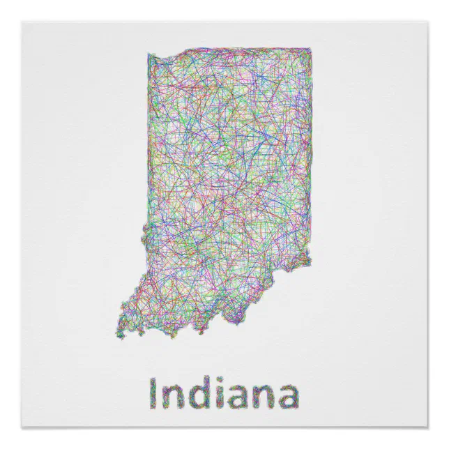 Indiana map poster | Zazzle